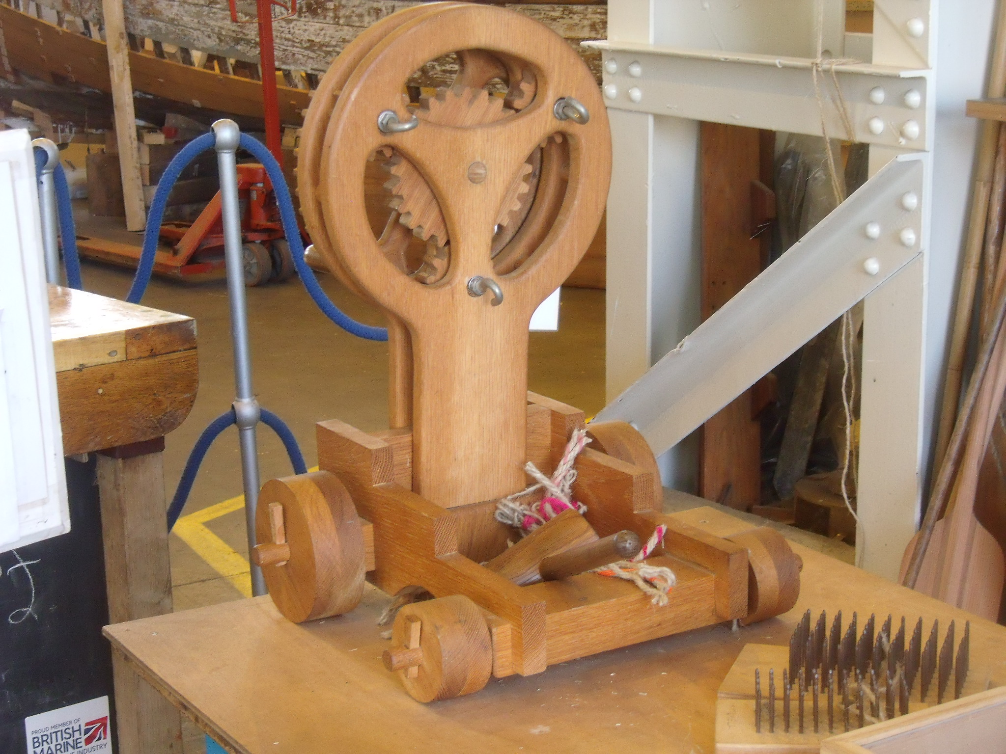 Part of the ropewalk demonstration machine…………… – The Tom Sherrin ...